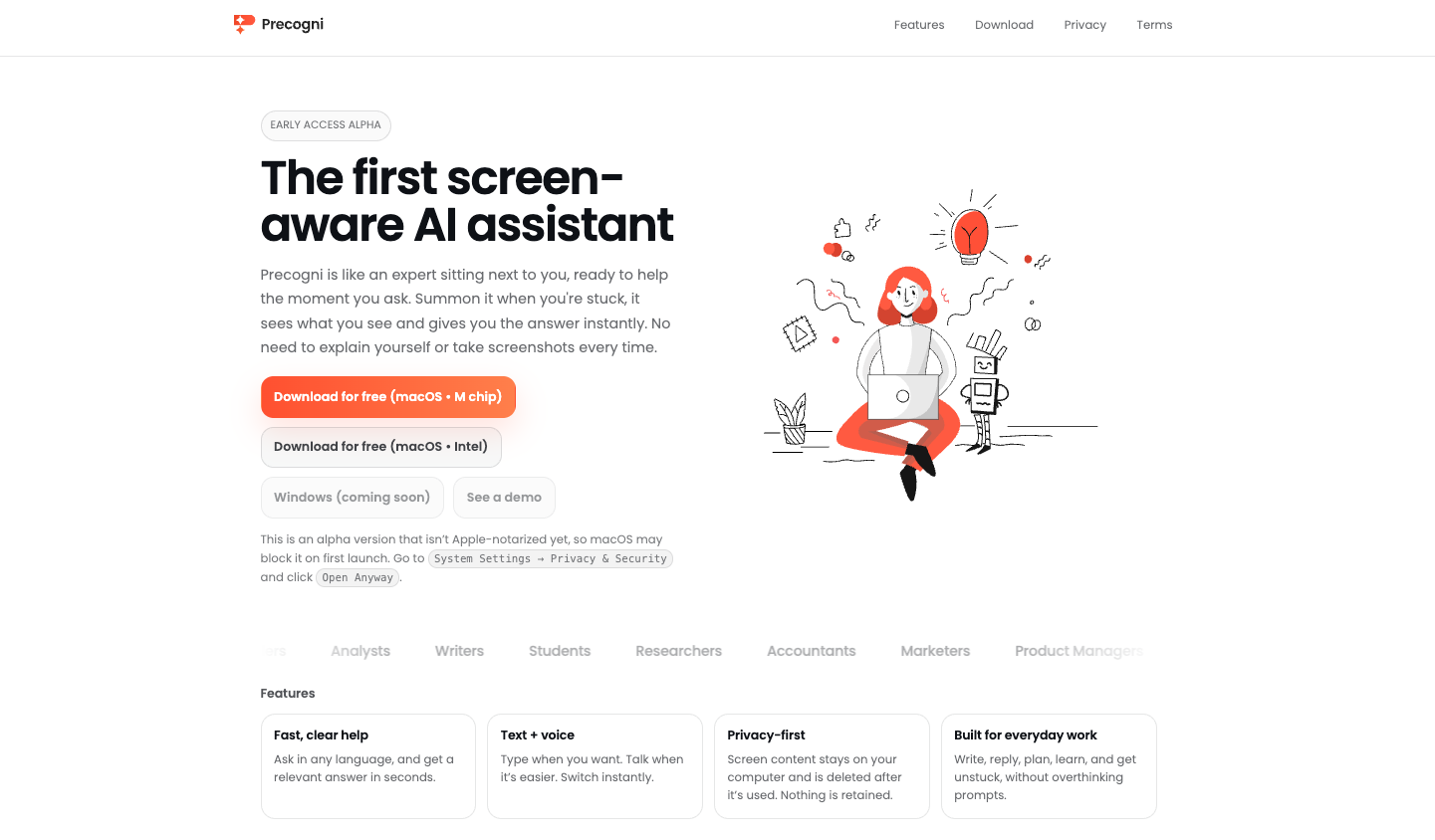Precogni - The Screen-Aware AI Assistant for Desktop